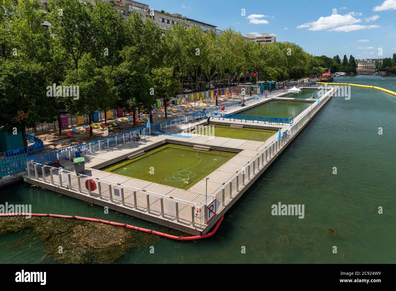 Paris's canal summer pools on the Bassin de la Villette are temporarily ...
