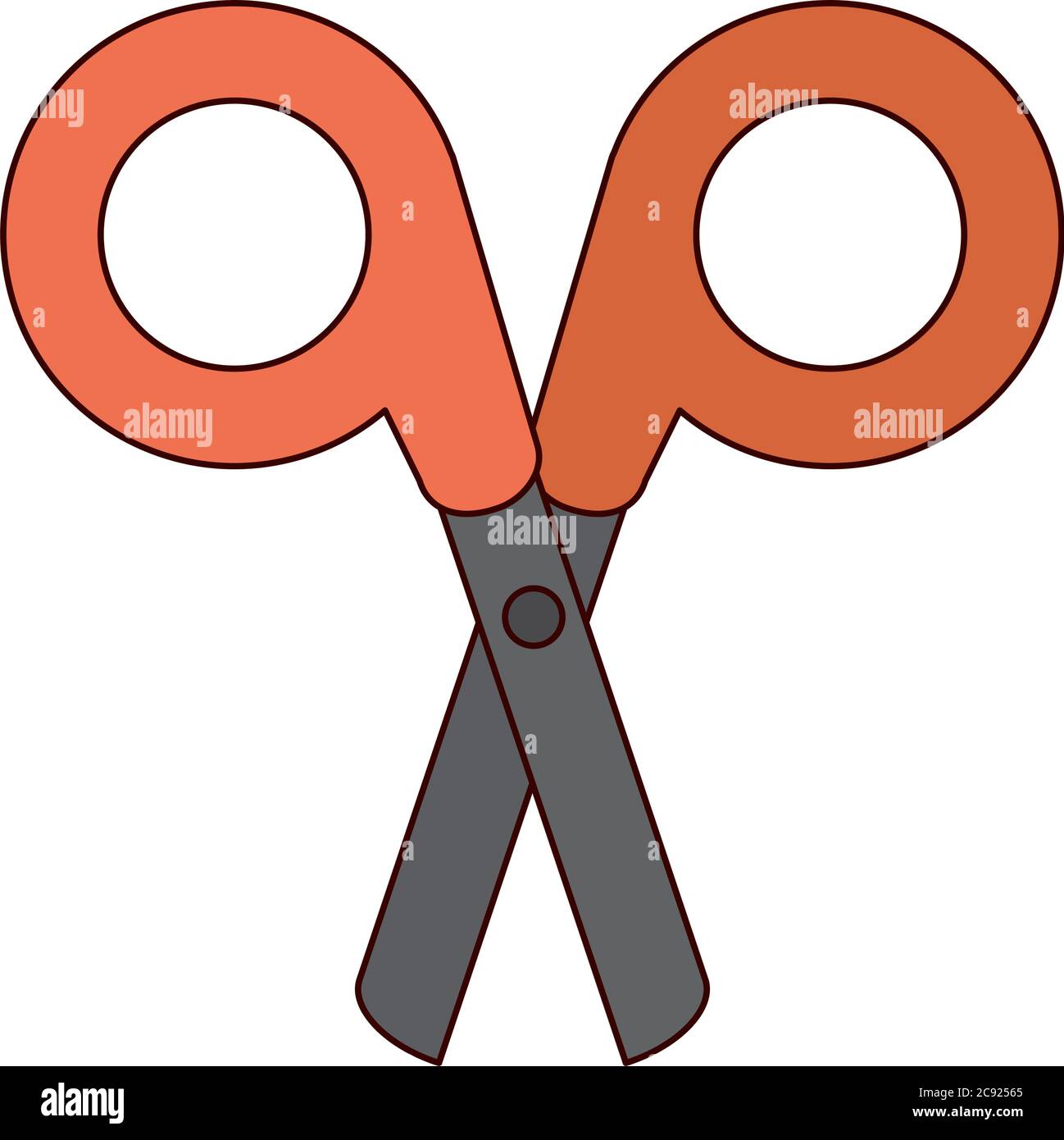 school education scissors stationery line and fill style icon vector ...