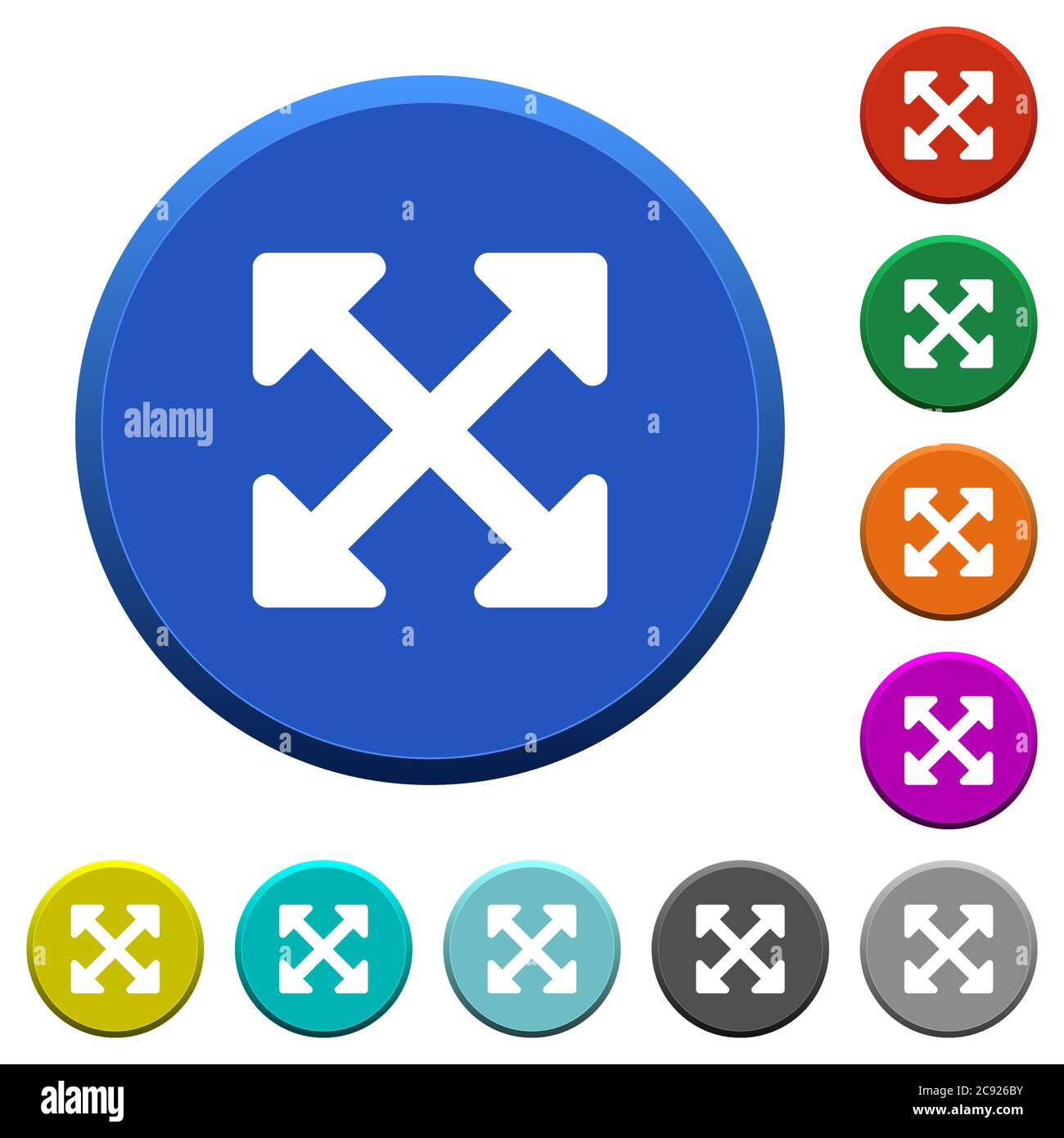 Resize full alt round color beveled buttons with smooth surfaces and ...