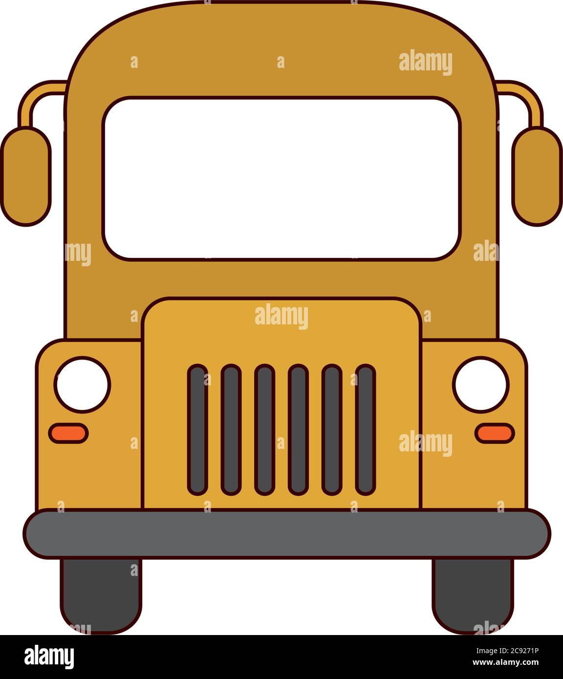 trasnport bus front view line and fill style icon vector illustration ...