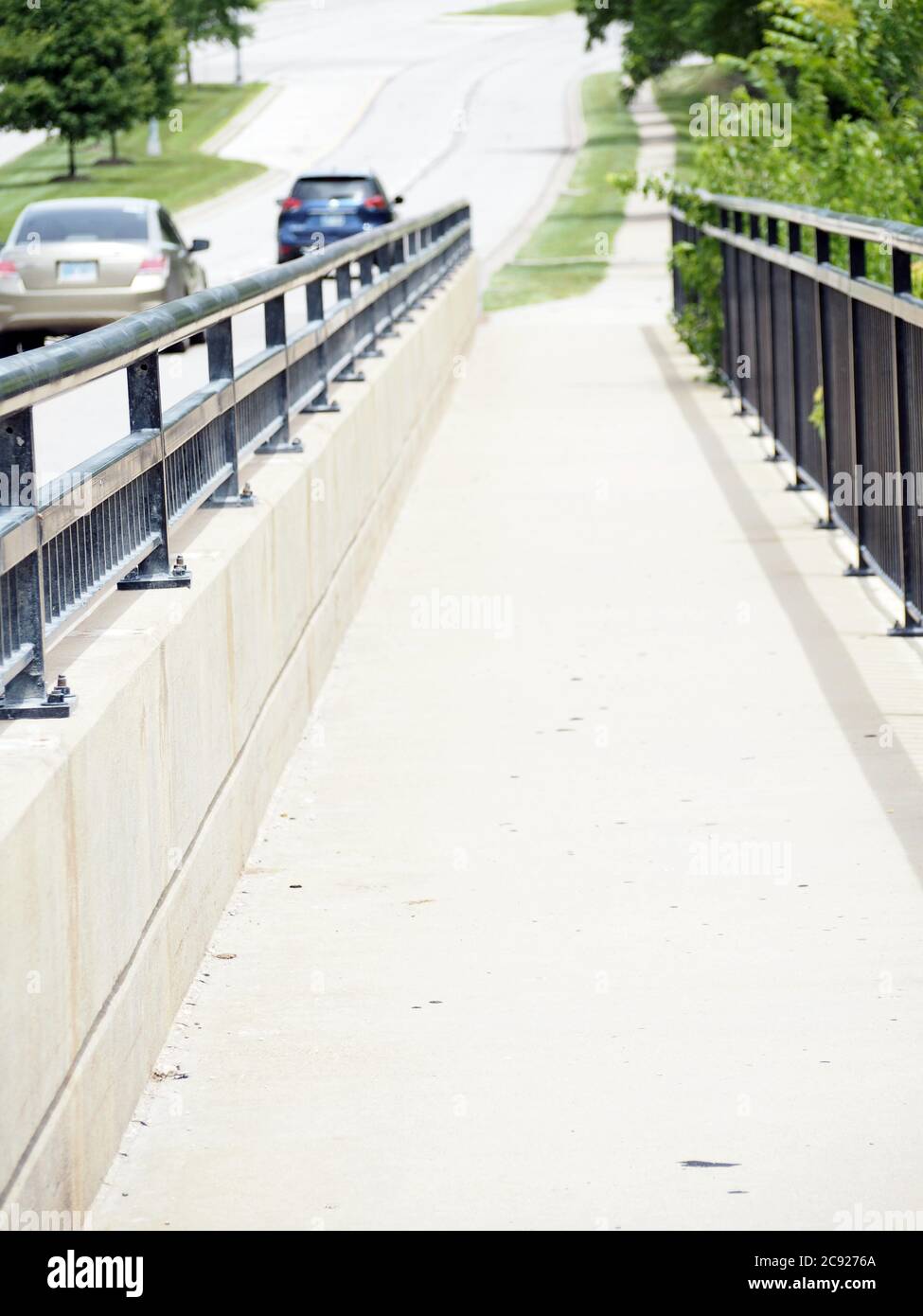 OLATHE, UNITED STATES - Jul 01, 2020: Straight lines of the railings ...