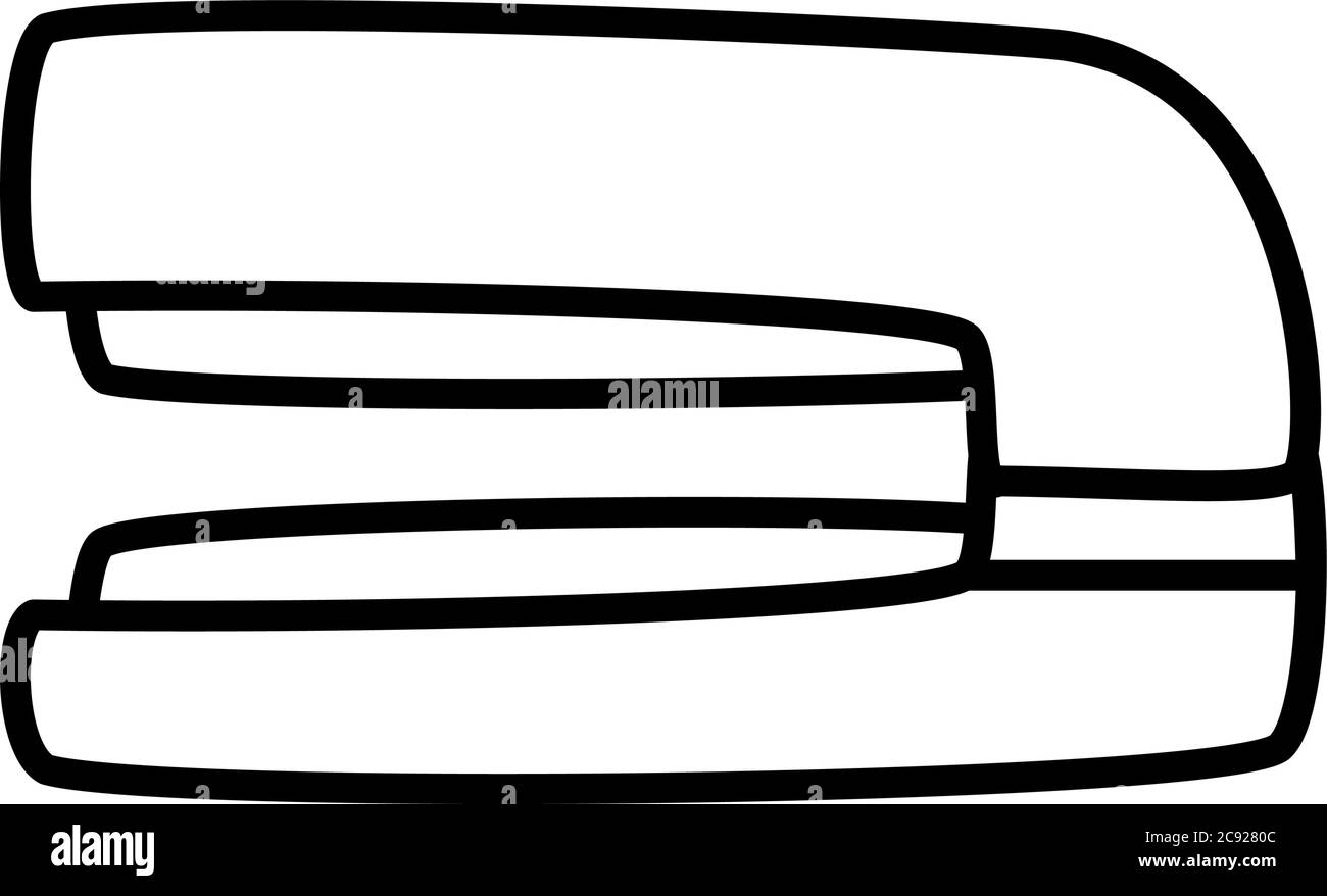 stapler tool icon over white background, line style, vector ...