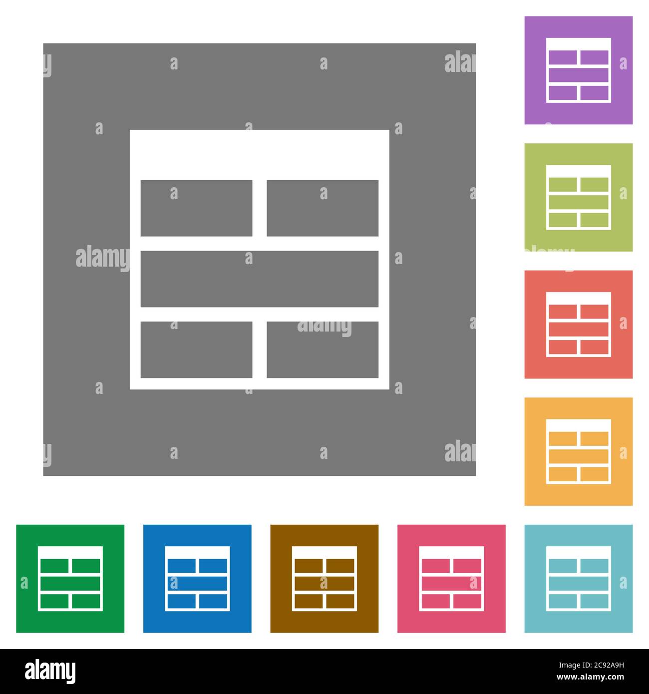 Spreadsheet horizontally merge table cells flat icons on simple color ...