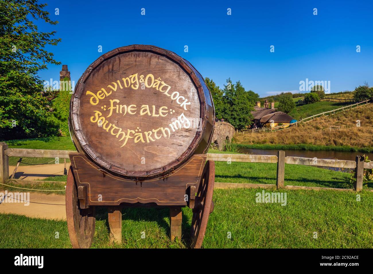 Ale barrel at the Hobbiton, New Zealand. The place where hobbits live ...