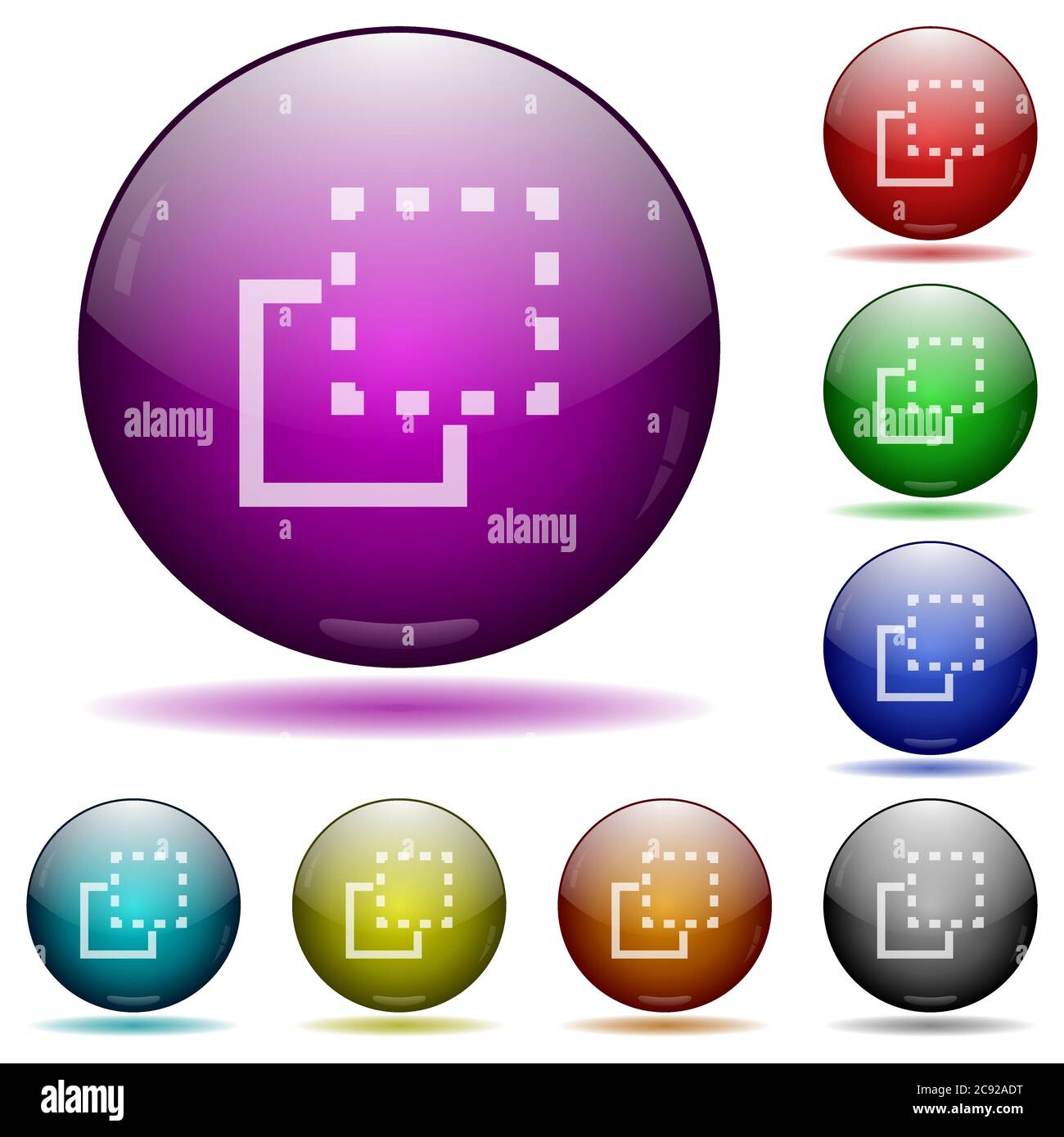 Bring element to front icons in color glass sphere buttons with shadows Stock Vector Image & Art ...