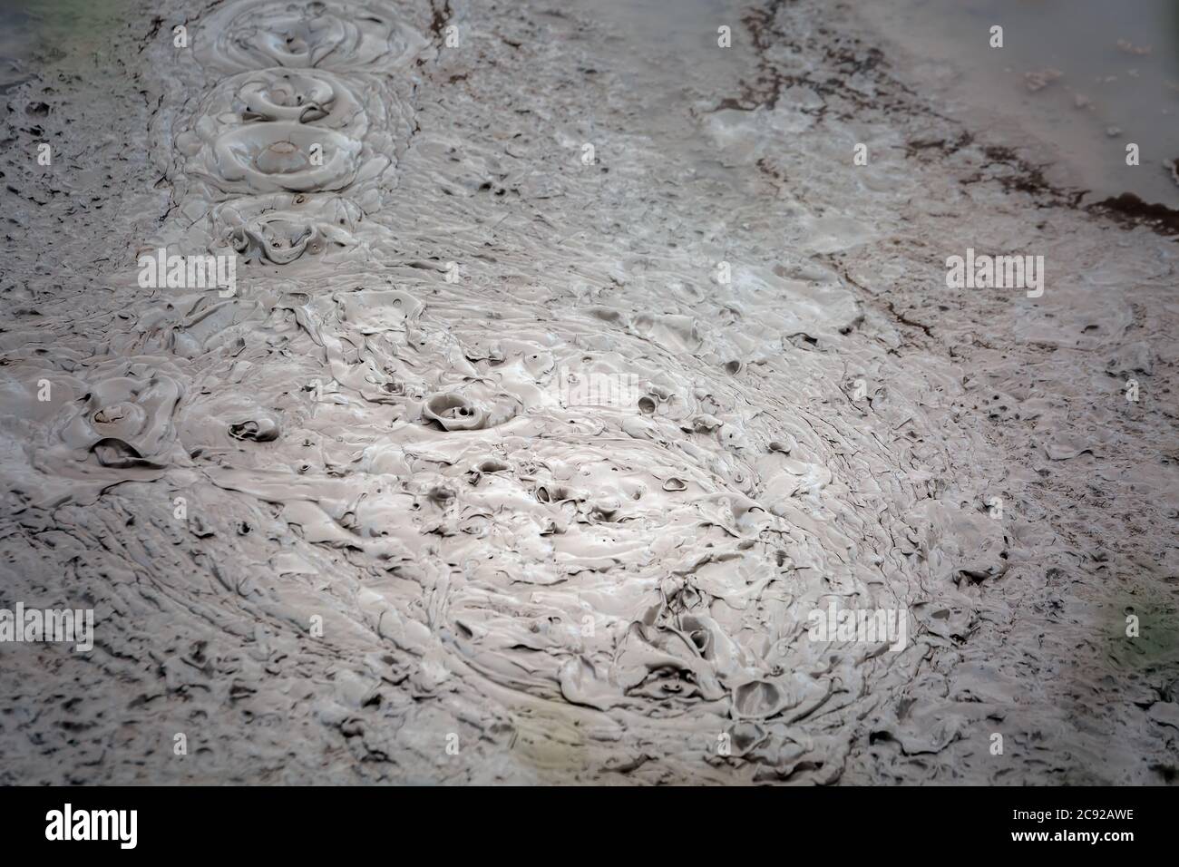 Boiling mud pool at Wai-O-Tapu thermal wonderland, Rotorua, New Zealand ...