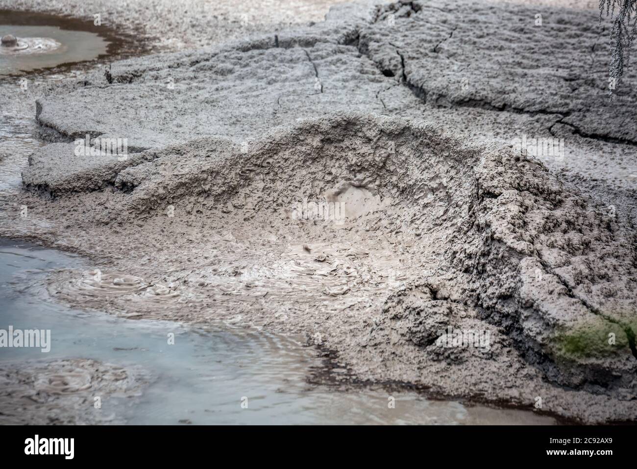 Boiling mud pool at Wai-O-Tapu thermal wonderland, Rotorua, New Zealand ...