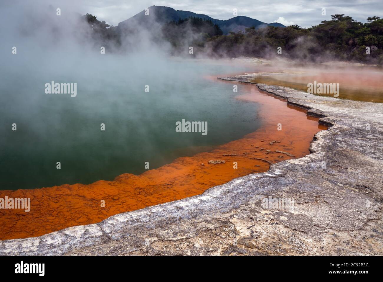 Champagne Pool at Wai-O-Tapu thermal wonderland, Rotorua, New Zealand ...