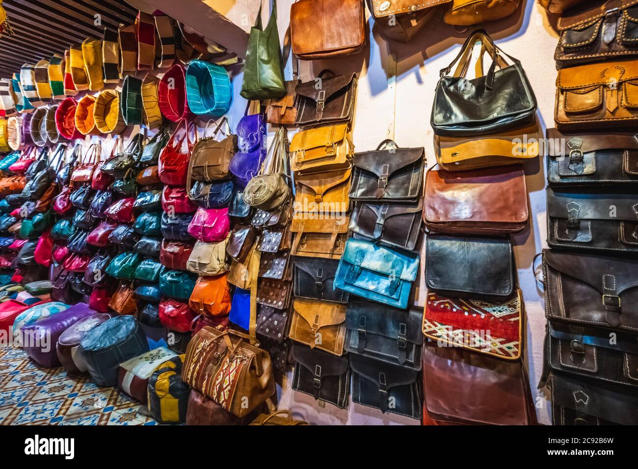 Moroccan leather bags hi-res stock photography and images - Alamy