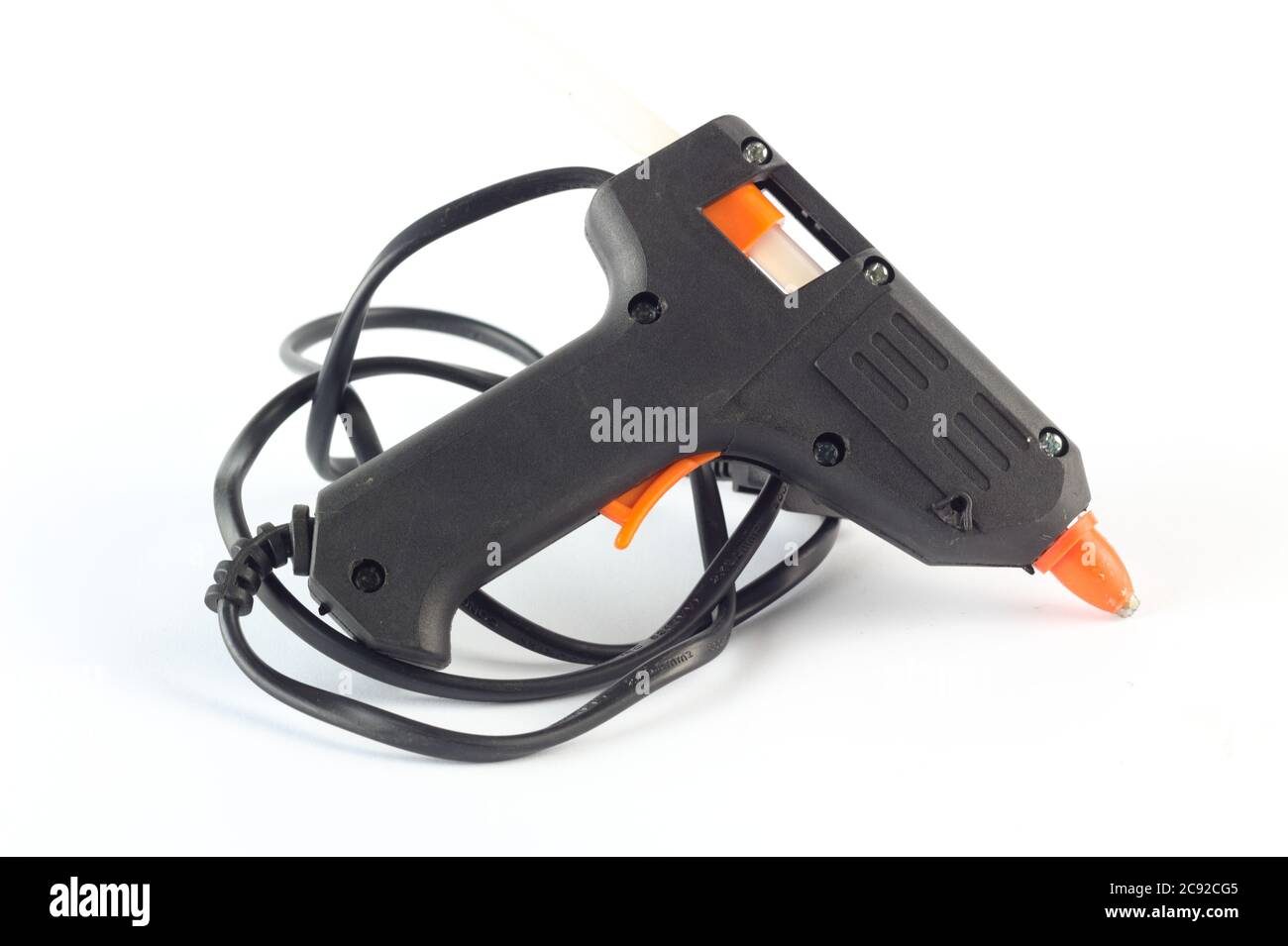 Silicone glue gun isolated on a white background Stock Photo - Alamy