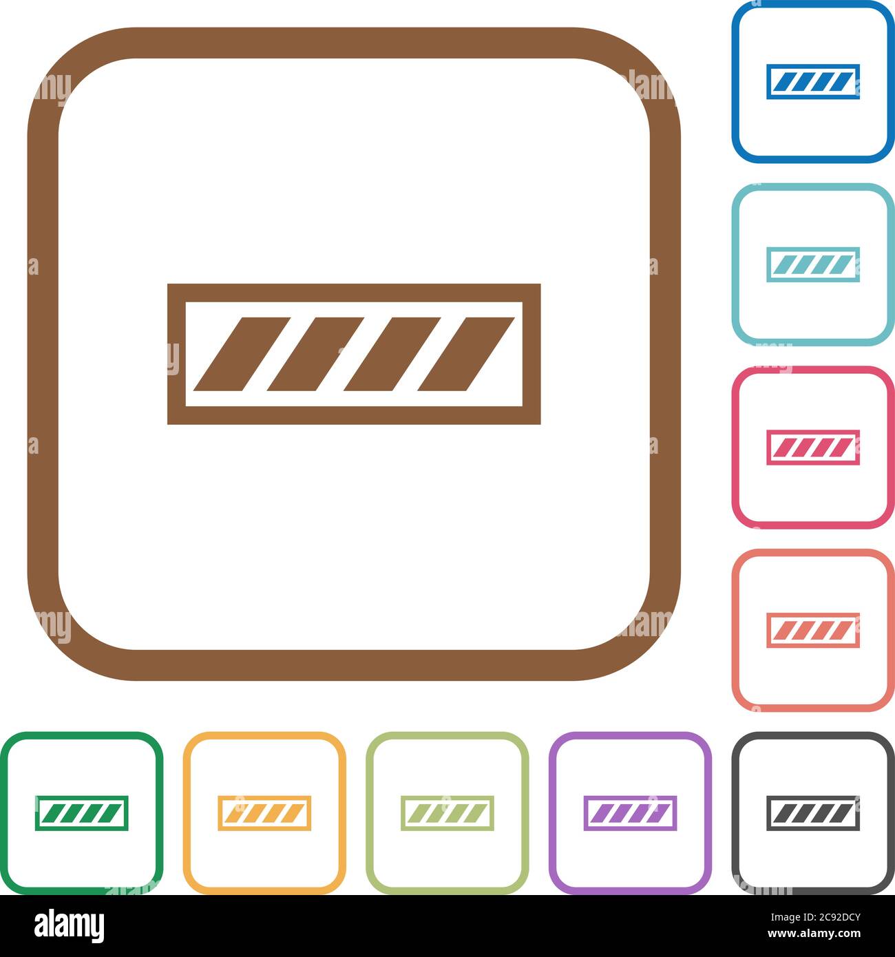 Progress bar simple icons in color rounded square frames on white background Stock Vector Image ...