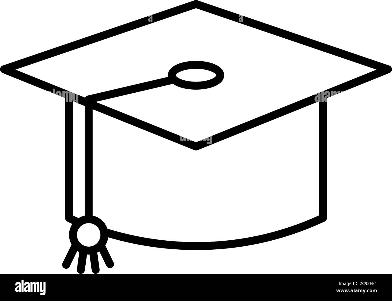 Graduation cap line style icon design, University education school ...