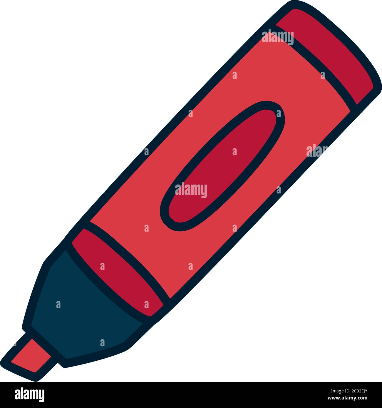 highlighter pen icon over white background, fill and line style, vector ...