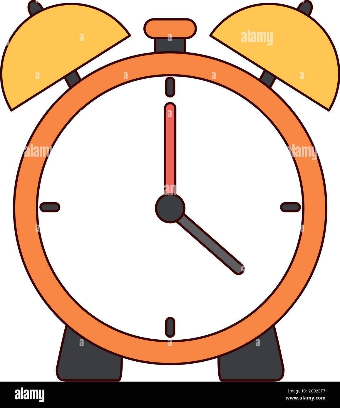 back to school education alarm clock time line and fill style icon ...