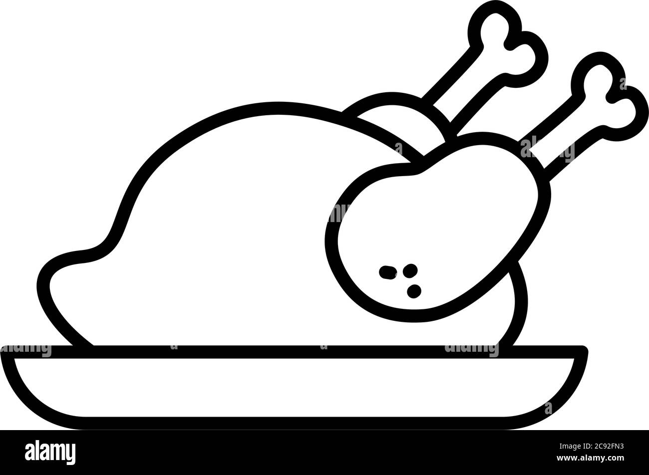 chicken line style icon design, food eat restaurant and menu theme ...