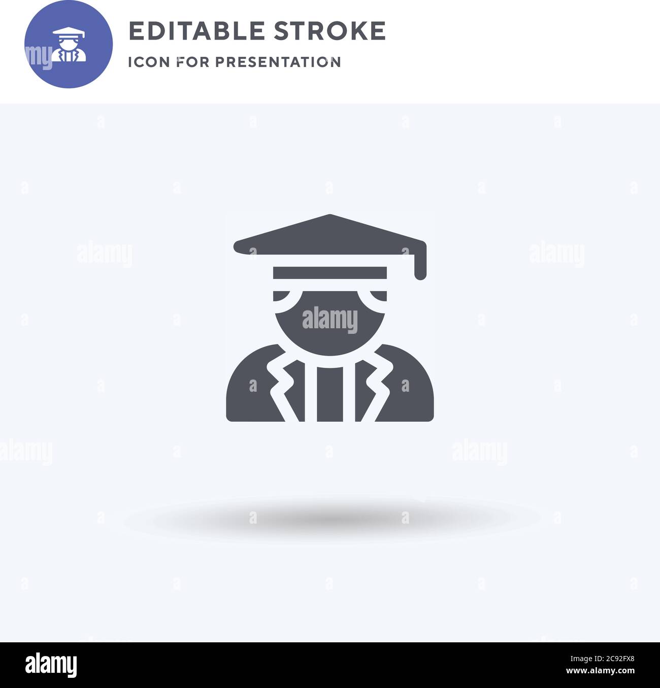 Graduate icon vector, filled flat sign, solid pictogram isolated on ...