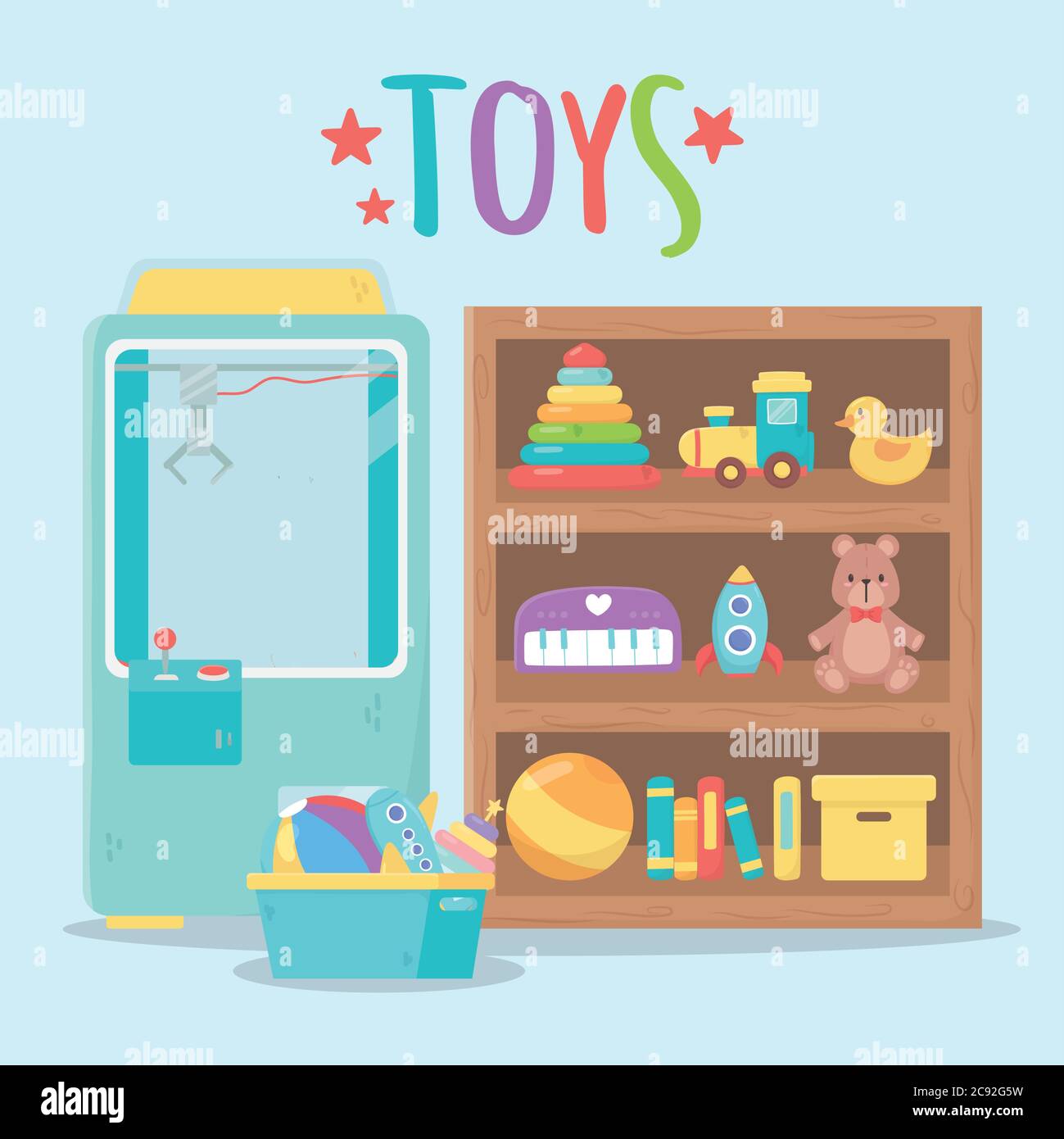 kids toys object amusing cartoon teddy picker machine wooden shelf ...