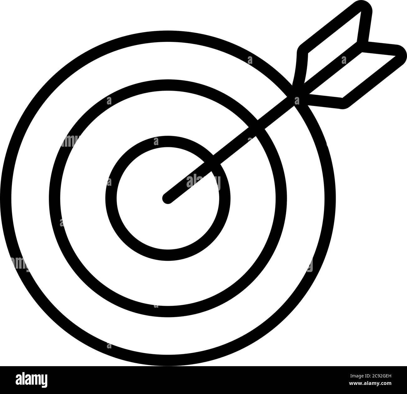 target and bow icon over white background, line style, vector ...