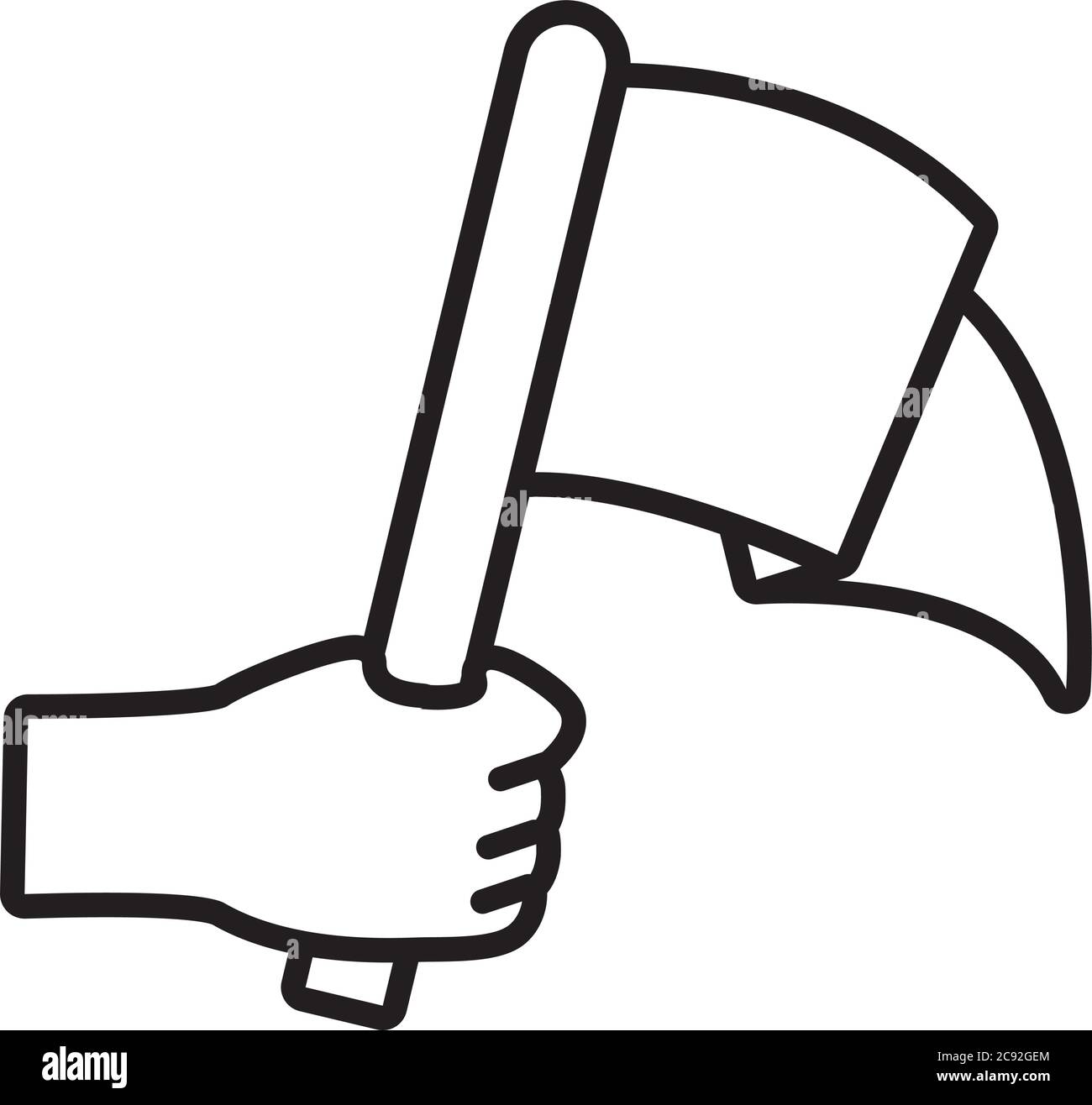 hand holding flag line style icon design, Manifestation protest and ...