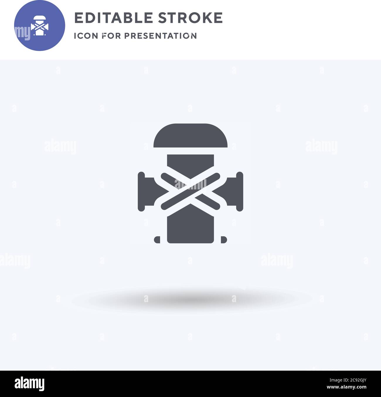 Mooring Bollard icon vector, filled flat sign, solid pictogram isolated ...