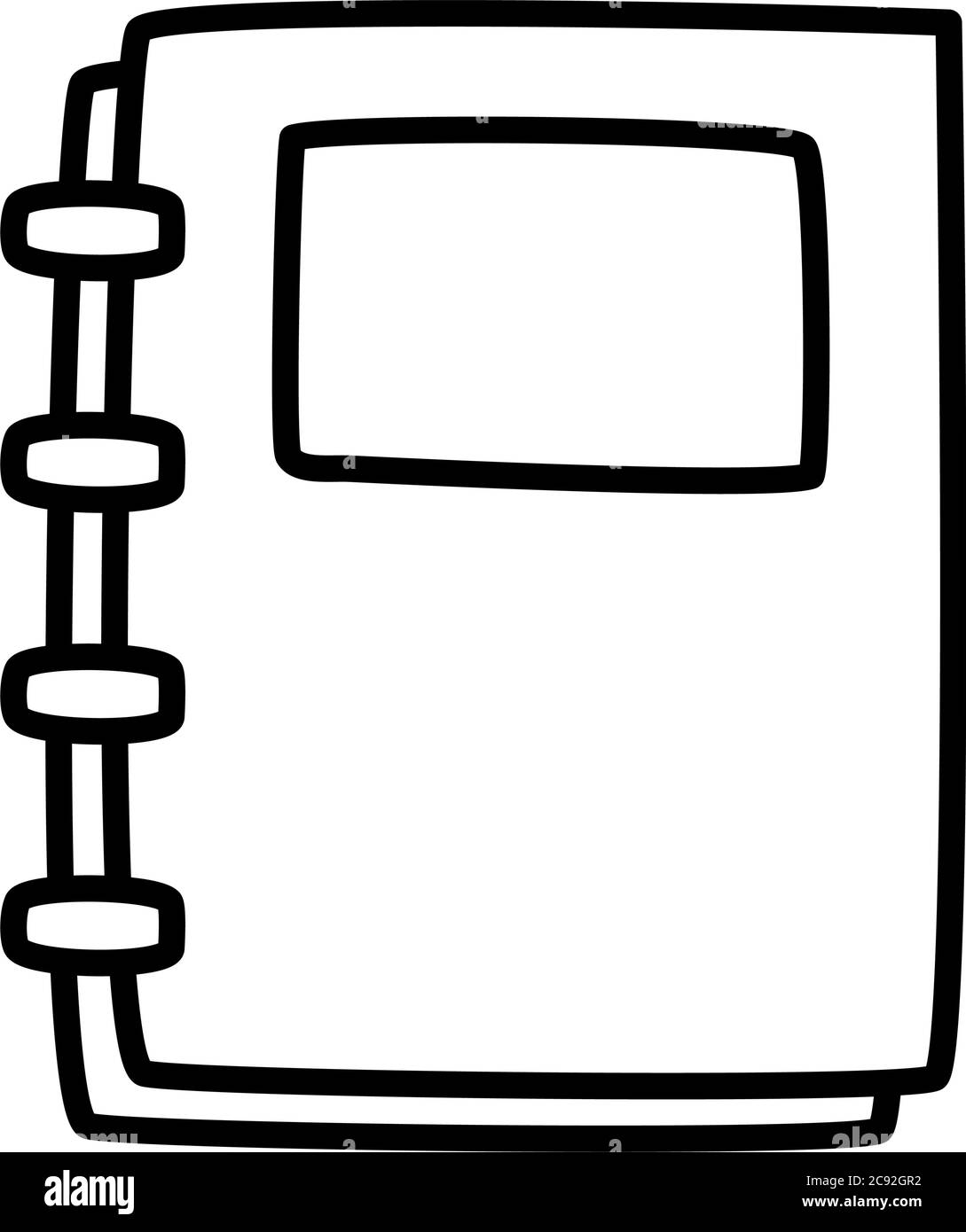school notebook icon over white background, line style, vector ...