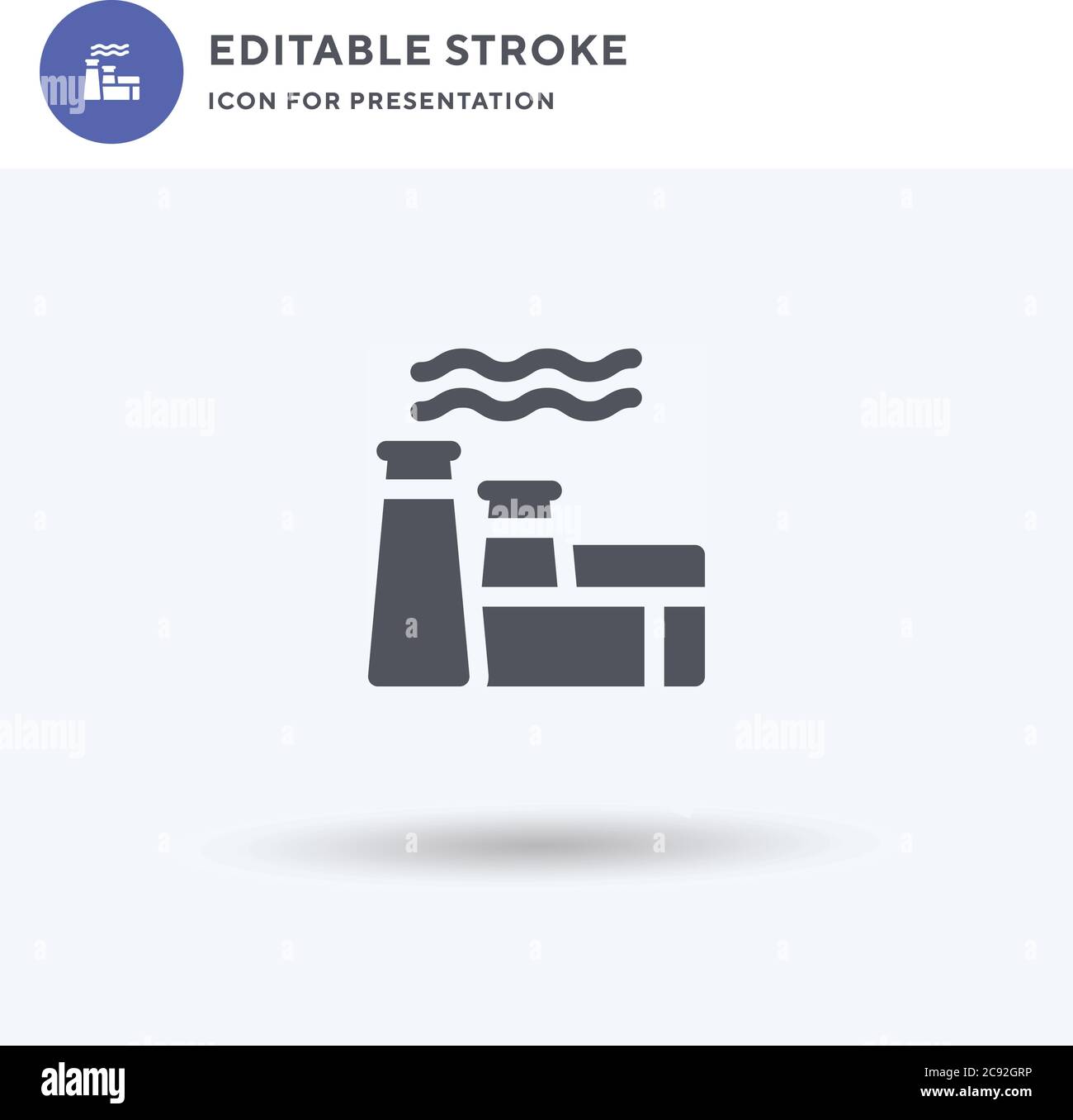 Factory icon vector, filled flat sign, solid pictogram isolated on ...