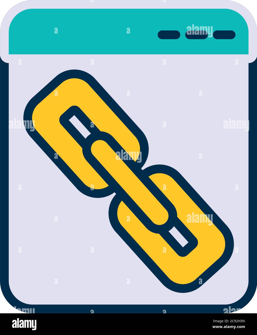 link page icon over white background, line and fill style, vector ...