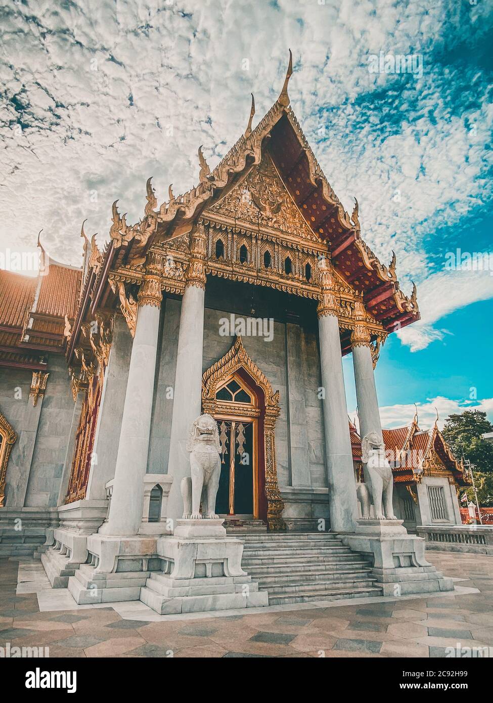 Wat Benchamabophit, the marble temple, in Bangkok, Old Town, Thailand ...