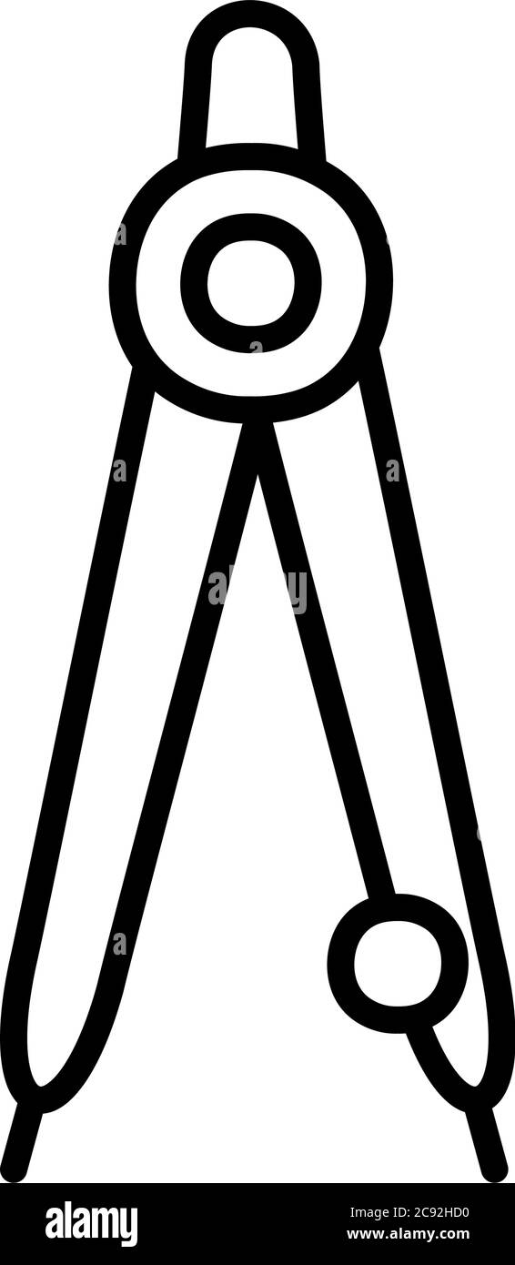 compass tool icon over white background, line style, vector ...