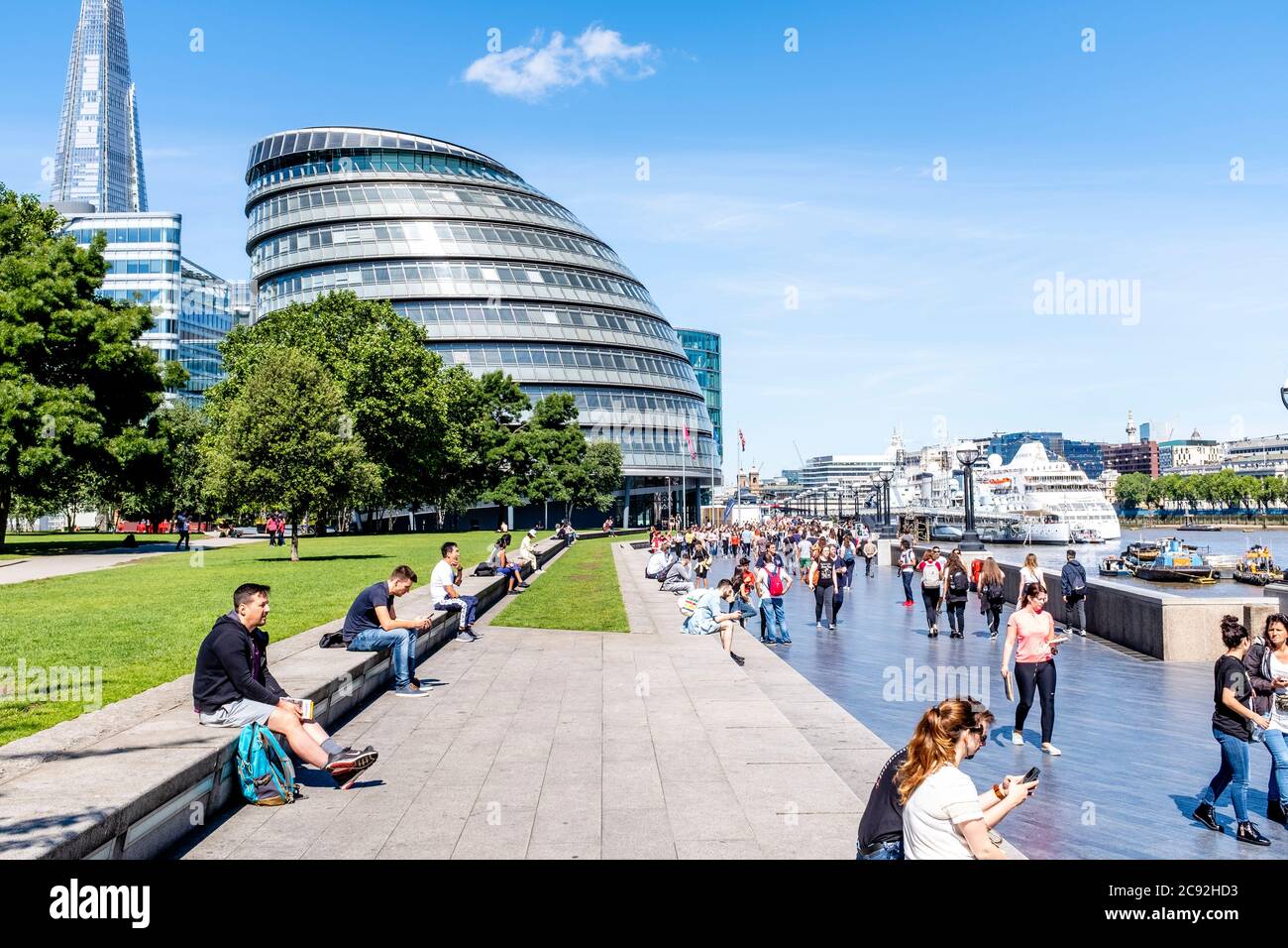 City Hall (London Assembly Building) & River Thames, London, England ...