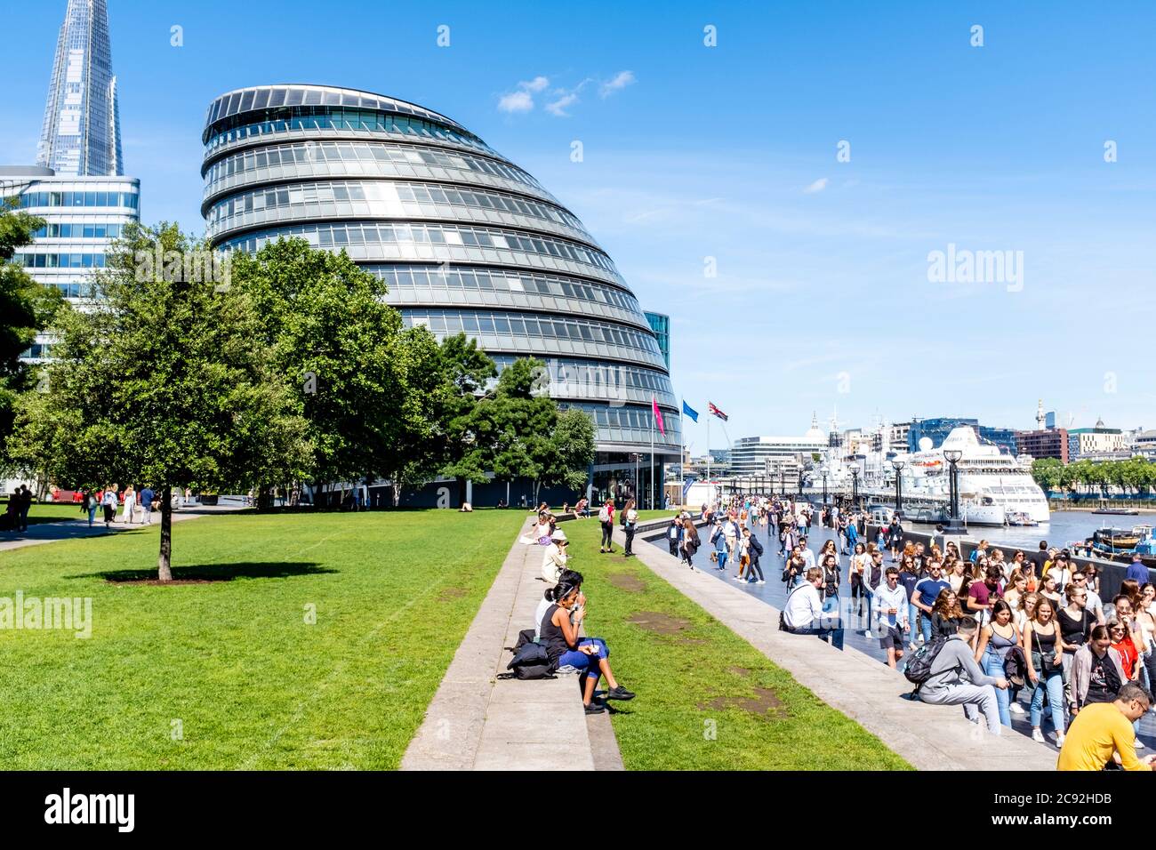 City Hall (London Assembly Building) & River Thames, London, England ...