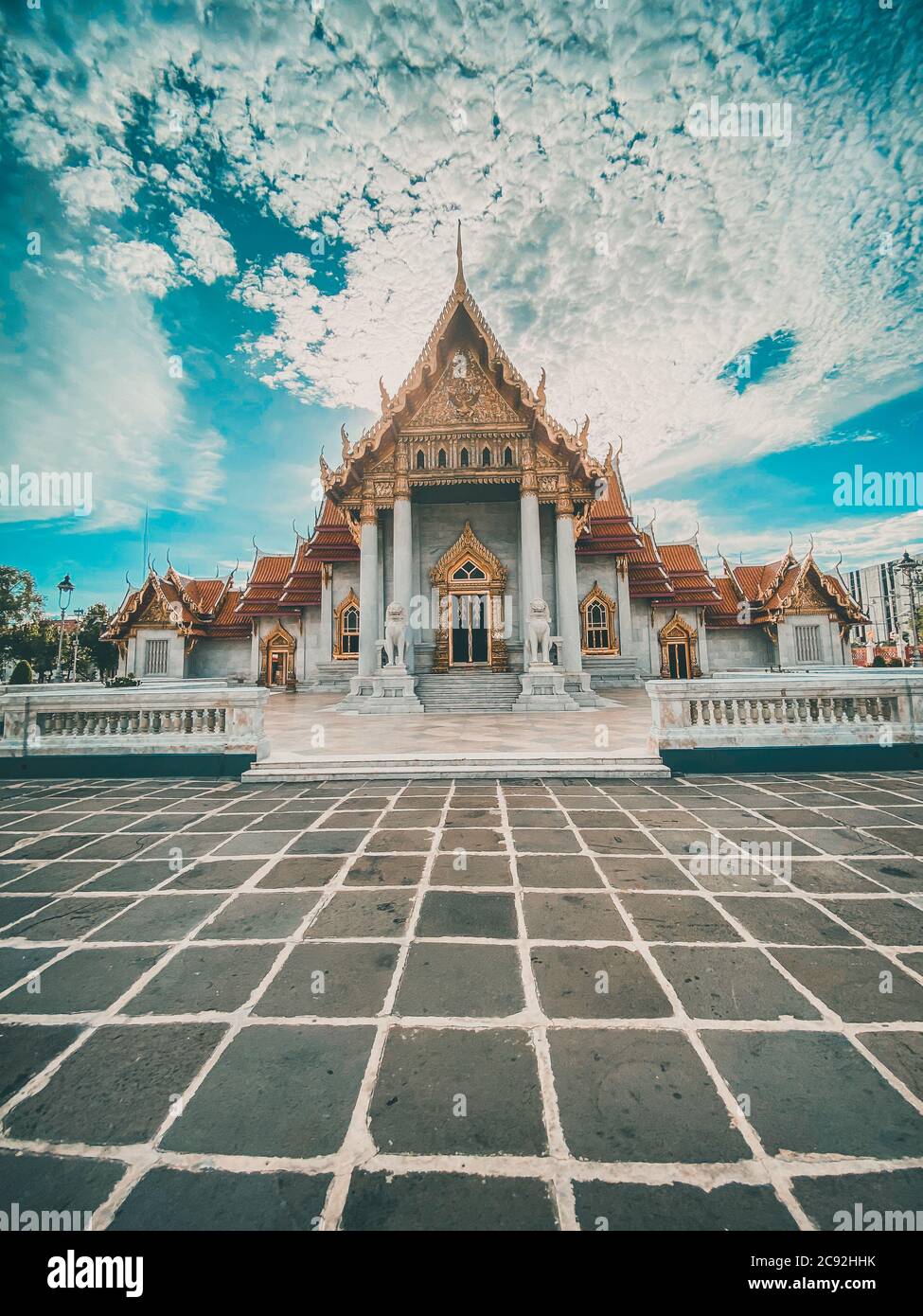 Wat Benchamabophit, the marble temple, in Bangkok, Old Town, Thailand ...