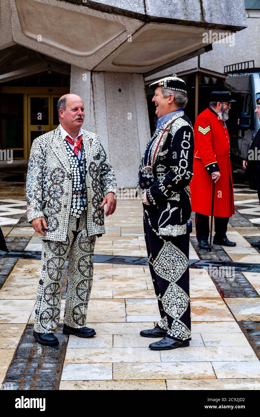 Two Pearly Kings In Traditional Costume Chatting At The Pearly Kings ...