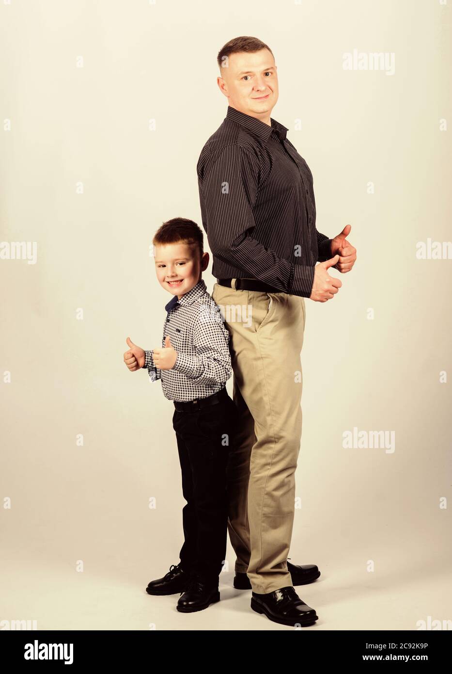little boy with dad businessman. happy child with father. business ...