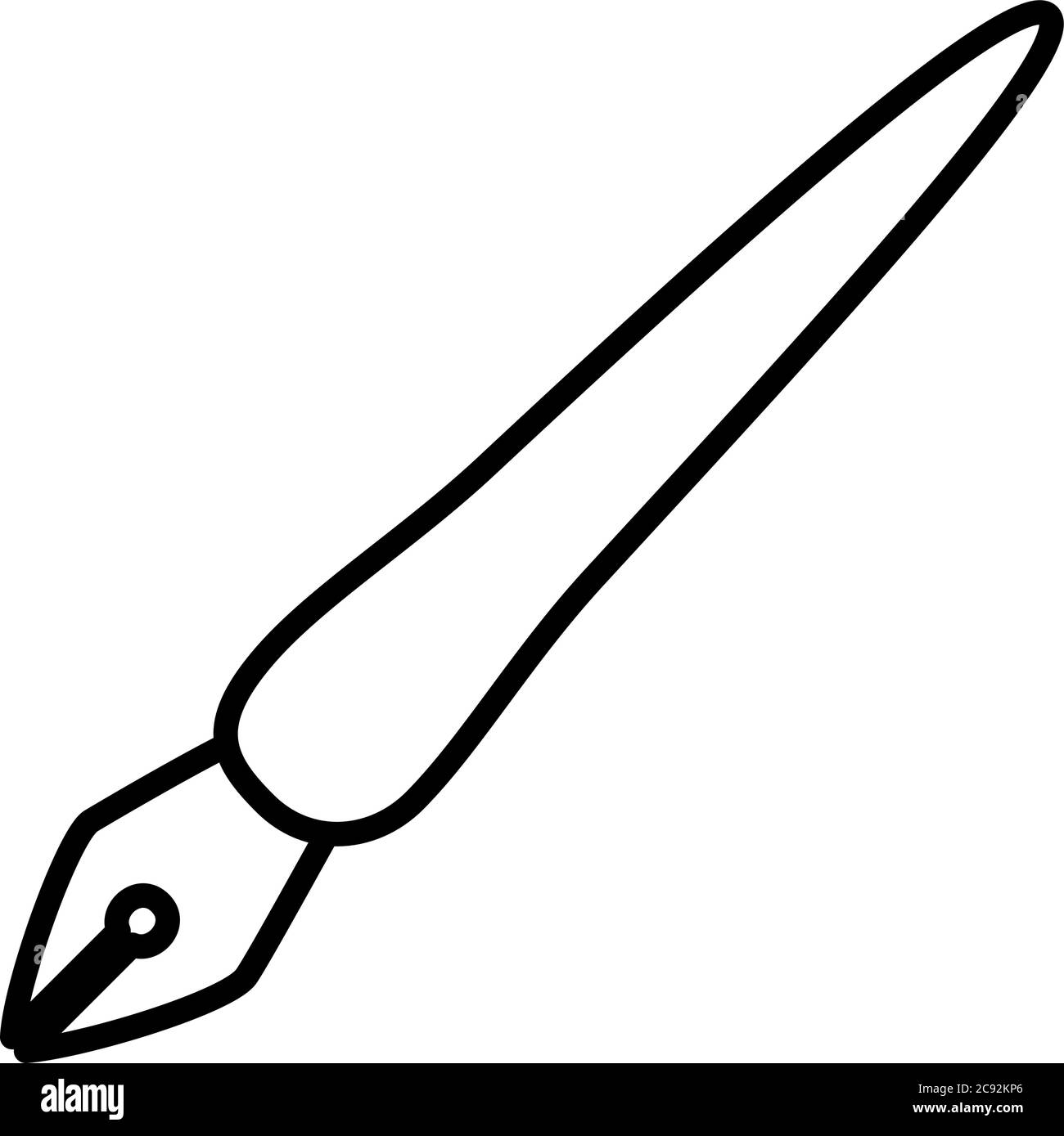 elegant pen icon over white background, line style, vector illustration ...
