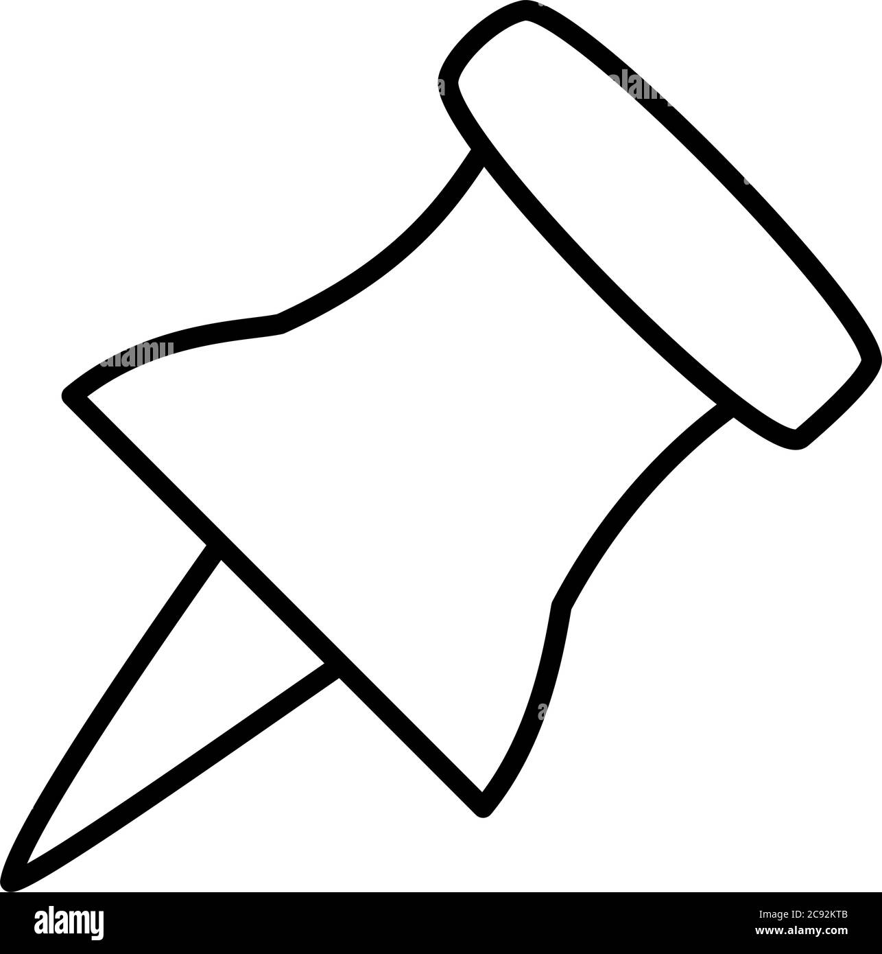 paper pin icon over white background, line style, vector illustration ...