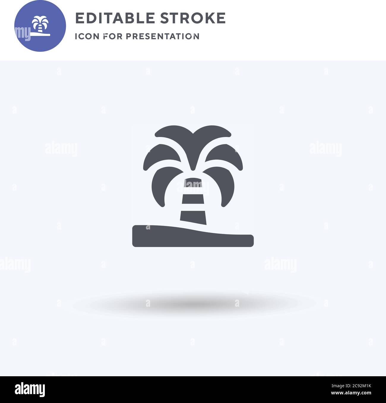 Palm Tree icon vector, filled flat sign, solid pictogram isolated on ...