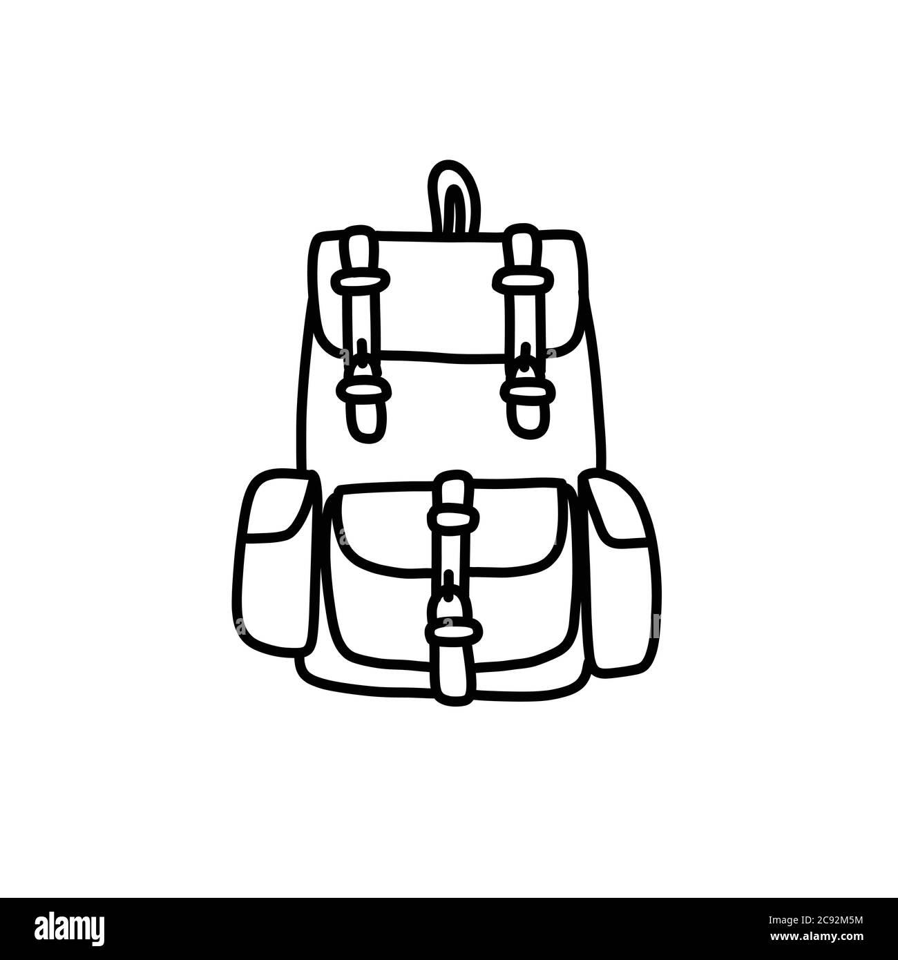 backpack doodle icon, vector black line illustration Stock Vector Image ...
