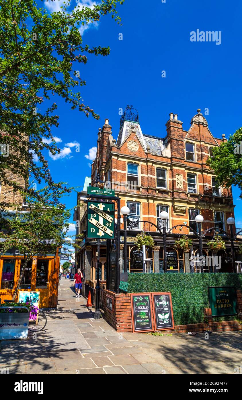 Exterior of the Camden Head pub in Camden Passage, Angel, Islington ...