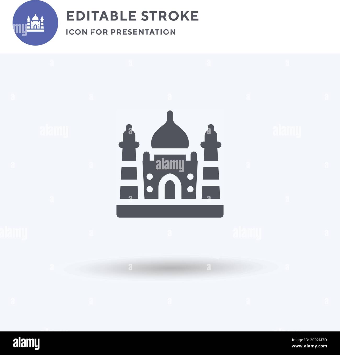 Taj Mahal icon vector, filled flat sign, solid pictogram isolated on ...