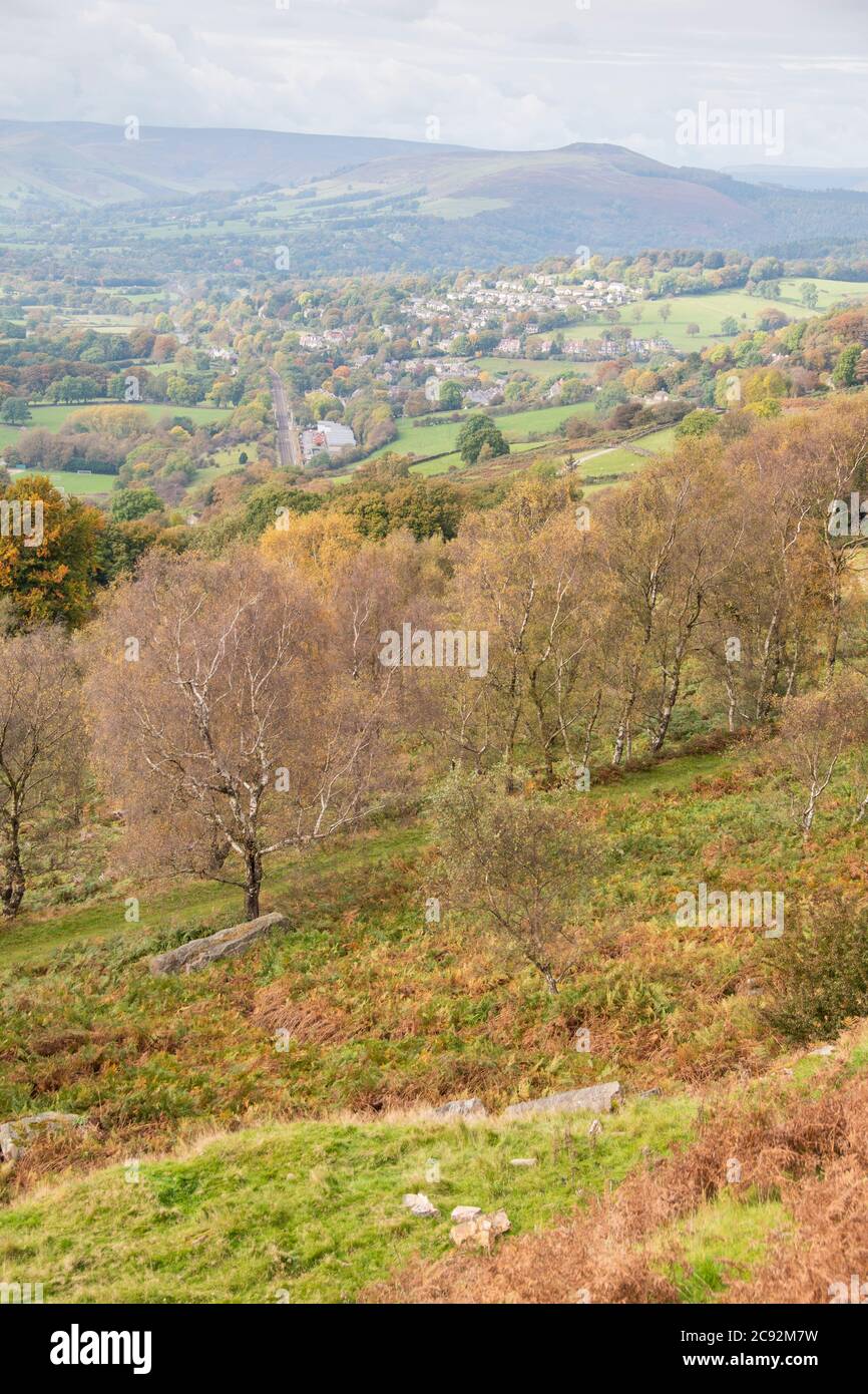 The view from Surprise View overlooking Hathersage Moor and village ...