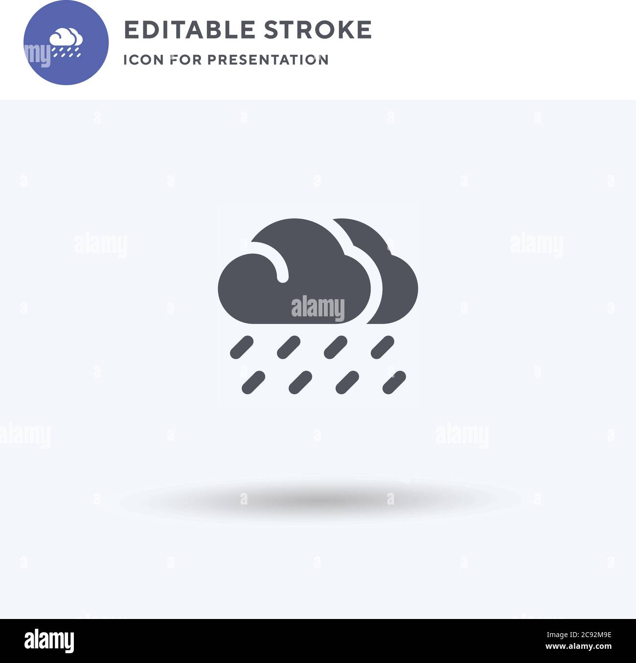 Raining icon vector, filled flat sign, solid pictogram isolated on ...