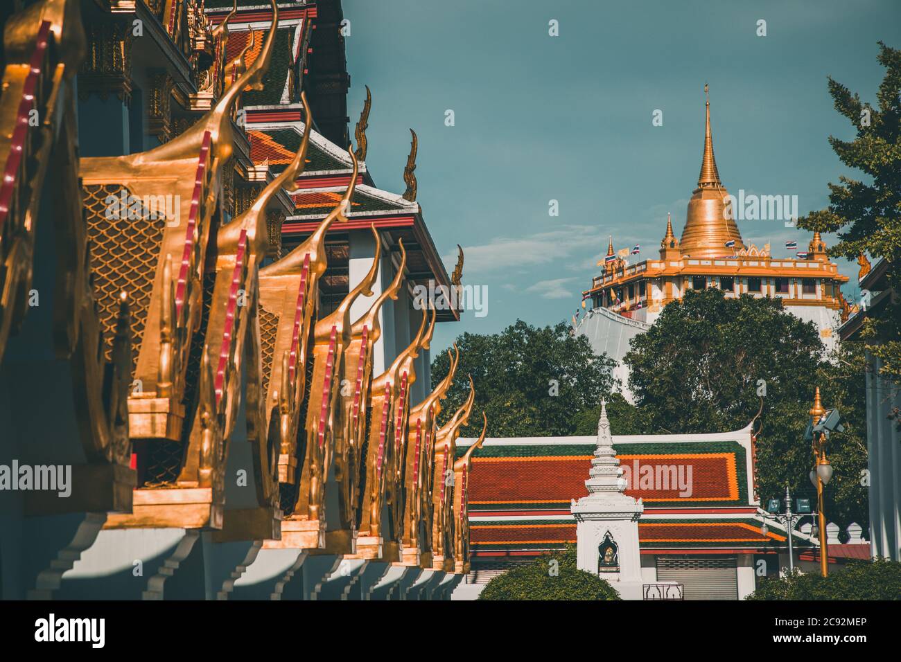 Loha Prasat temple in Bangkok old town in Thailand Stock Photo - Alamy