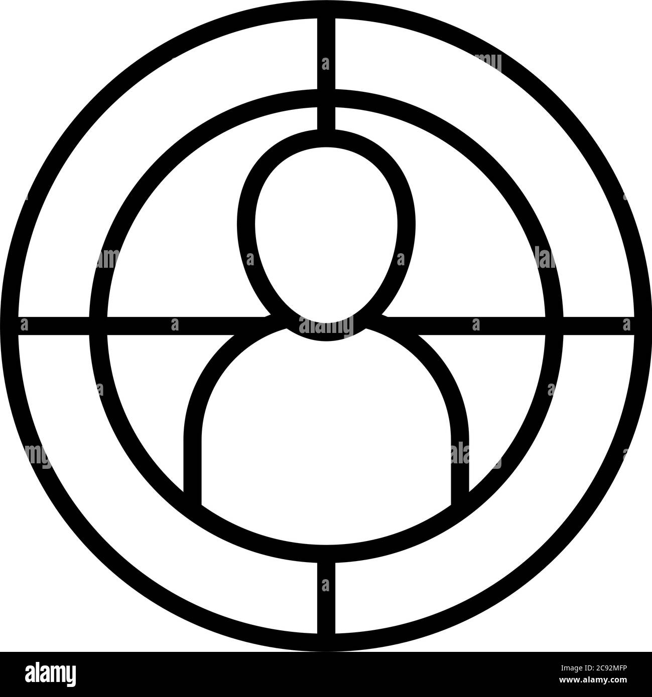 customer target icon over white background, line style, vector ...