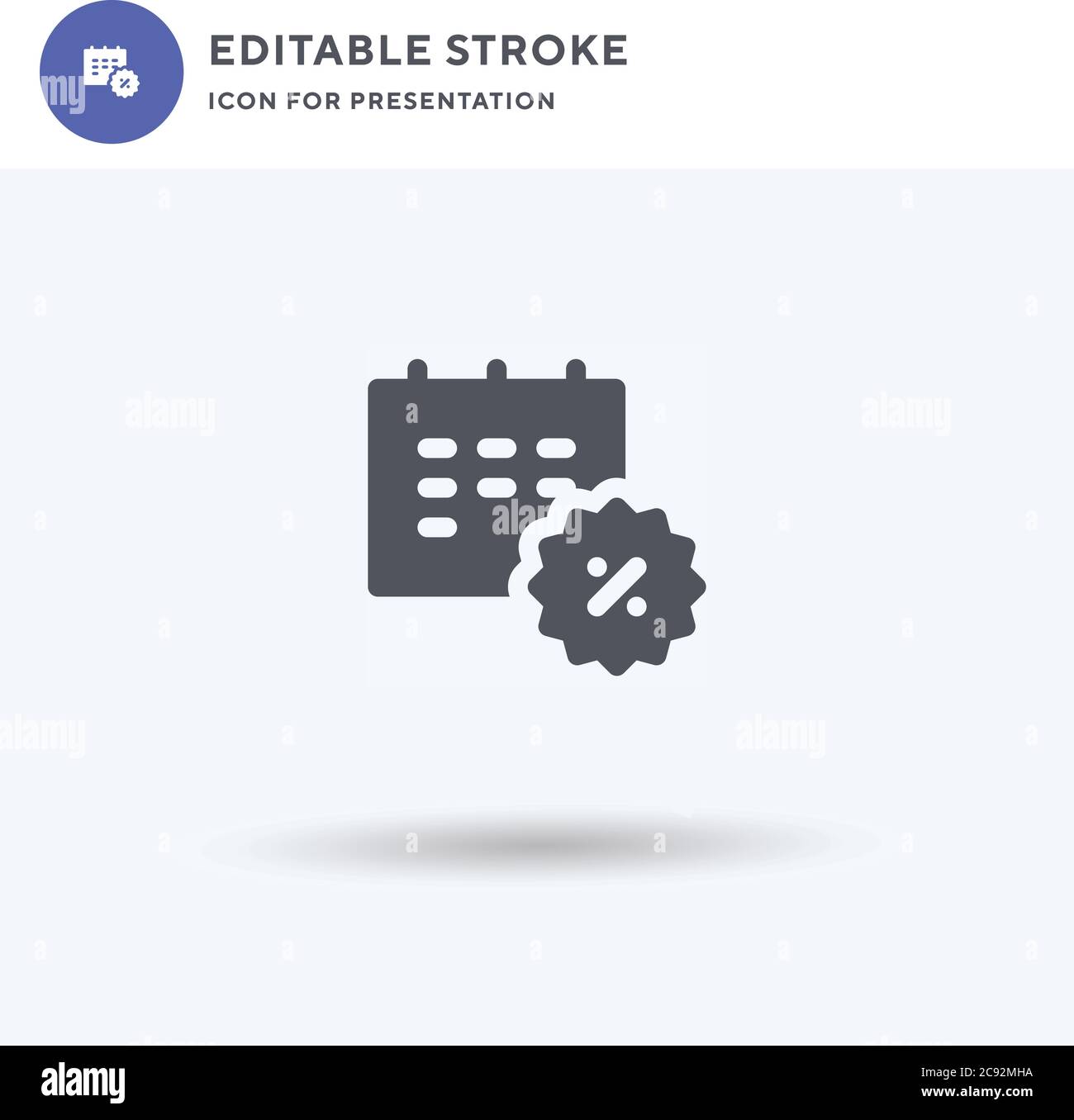 Calendar icon vector, filled flat sign, solid pictogram isolated on ...