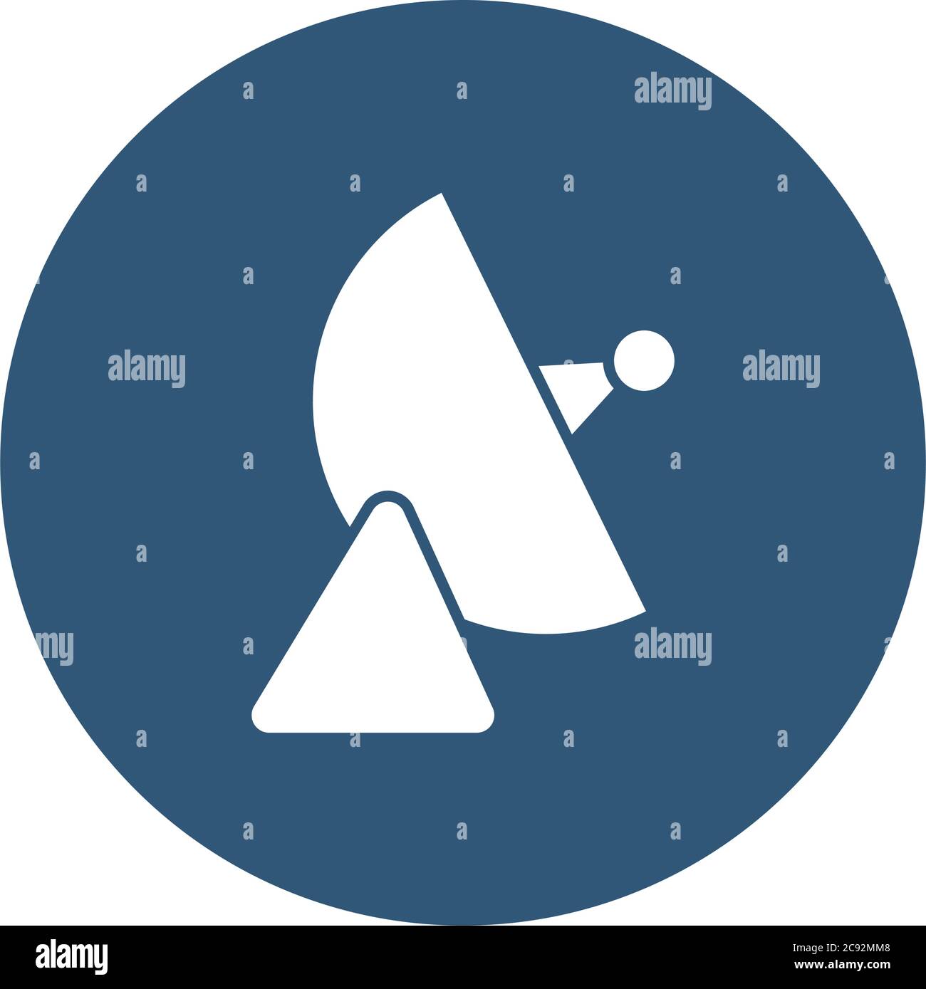 satellite antenna icon over white background, block style, vector ...
