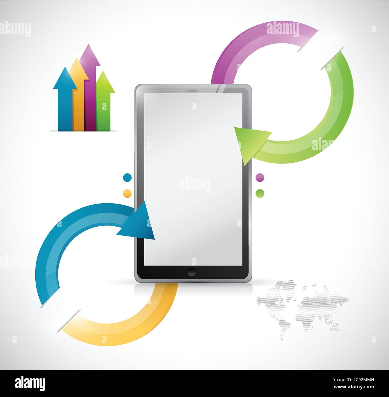 Tablet info graphics illustration design over a white background Stock ...