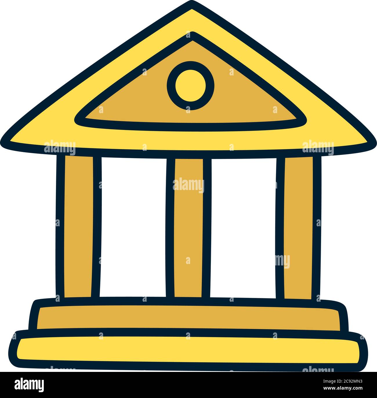 school building symbol icon over white background, fill and line style ...