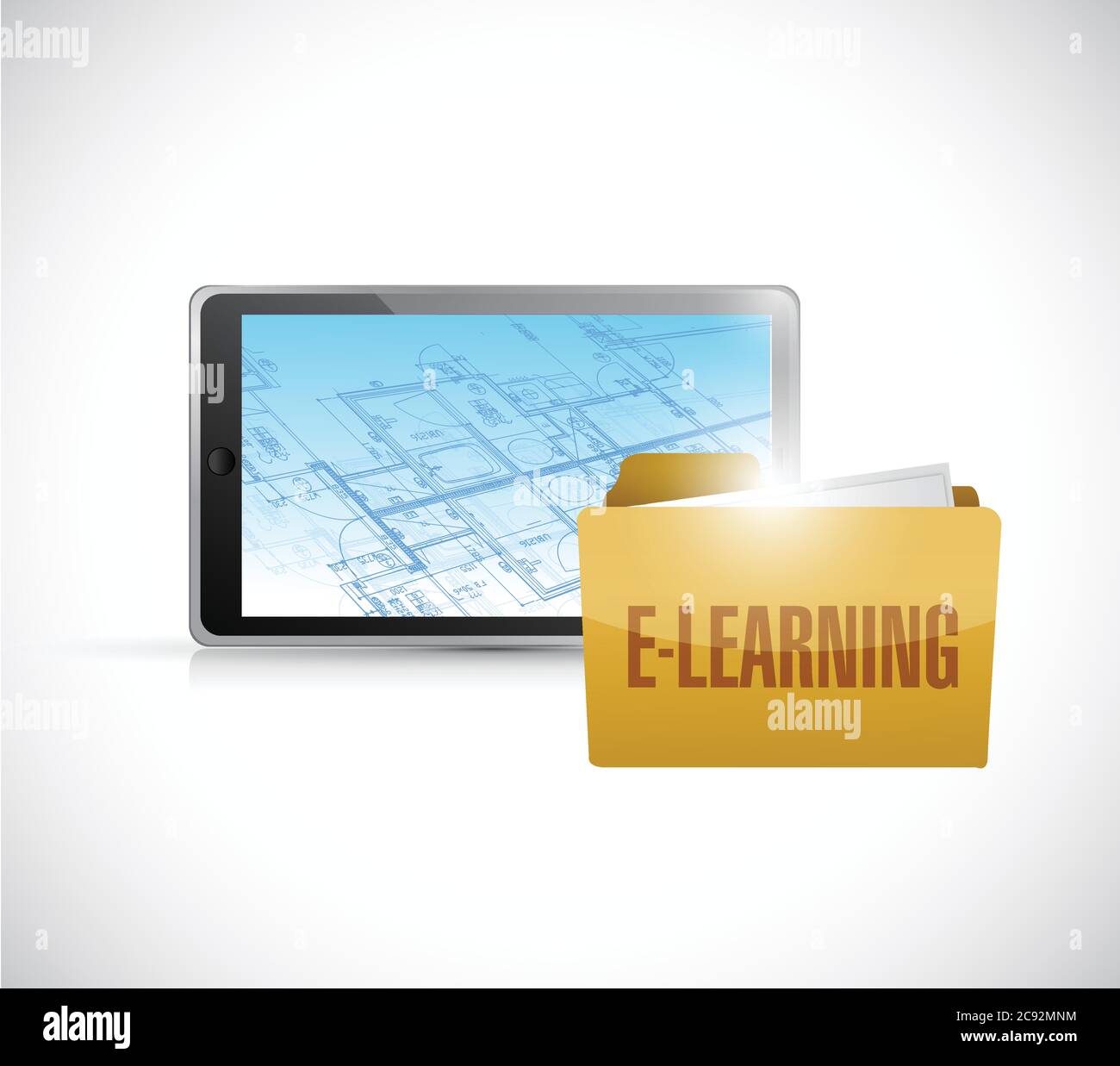 Elearning technology illustration design over a white background Stock ...