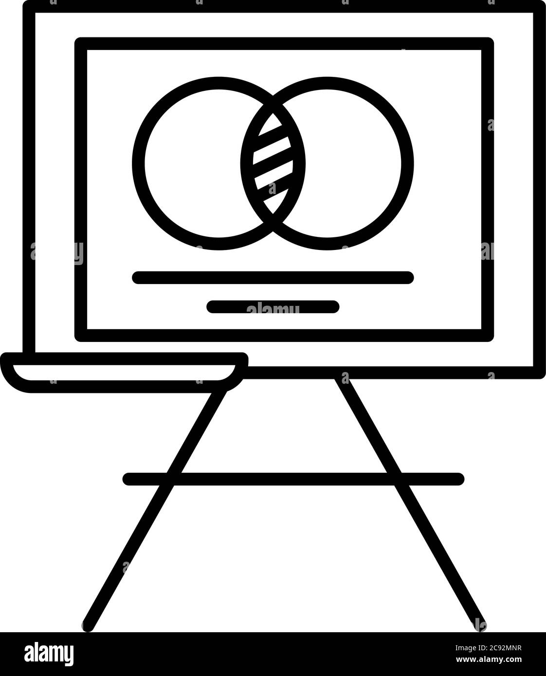 School board line style icon design, Education class lesson knowledge ...
